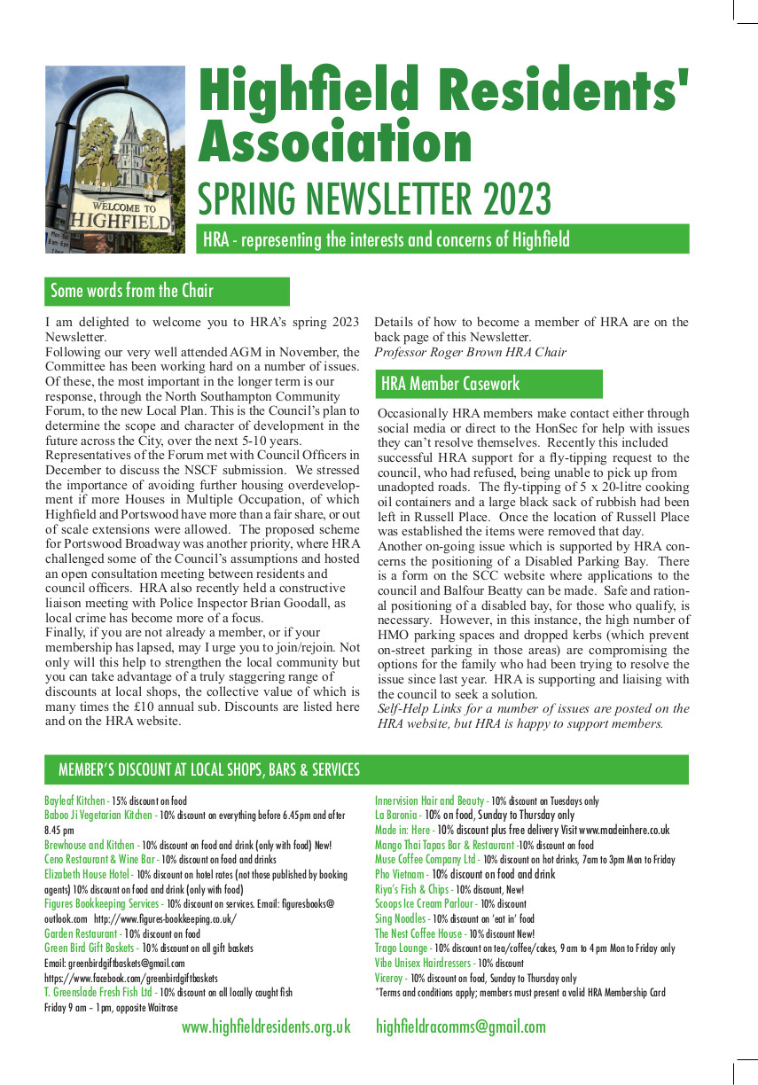 News & Events | Highfield Residents Association